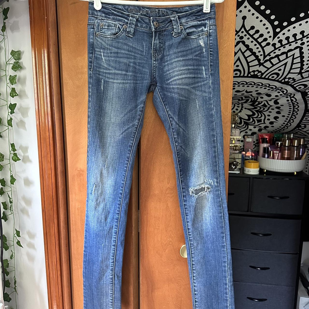 blue asphalt jeans size - 1 long gently used - Depop