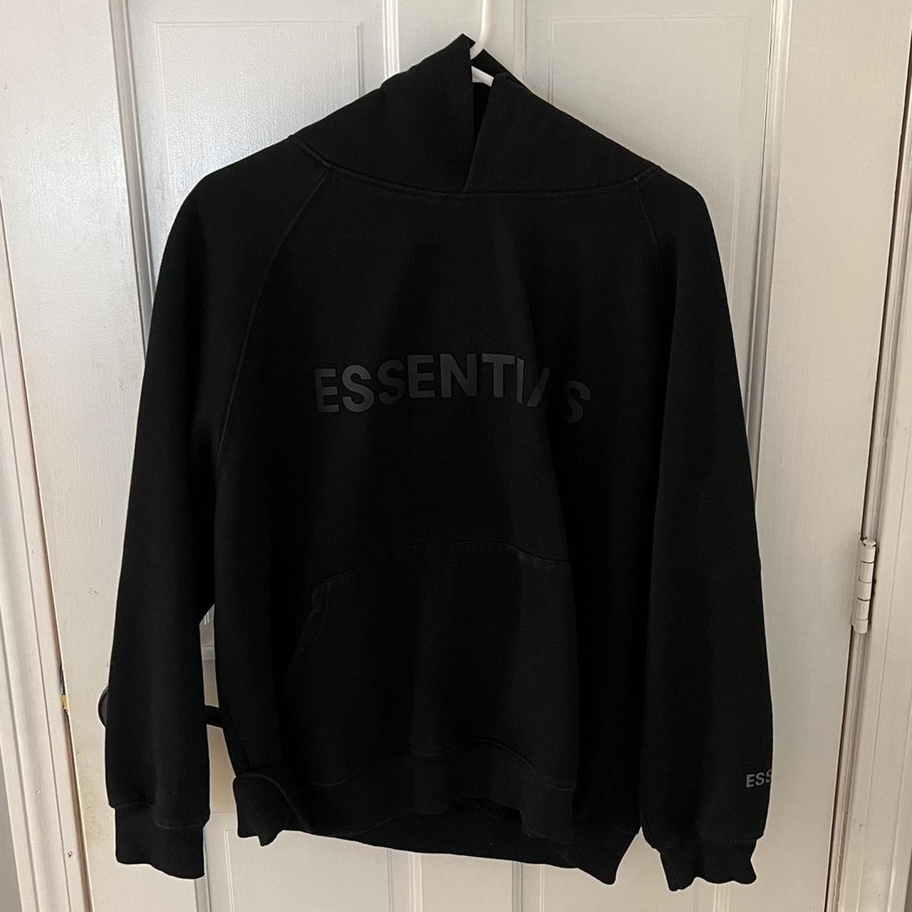 Black essentials hoodie - Depop