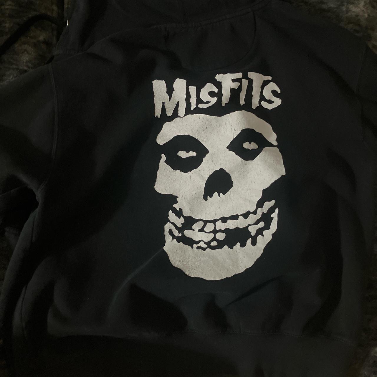 Black and white Misfits zip up hoodie #goth #punk - Depop