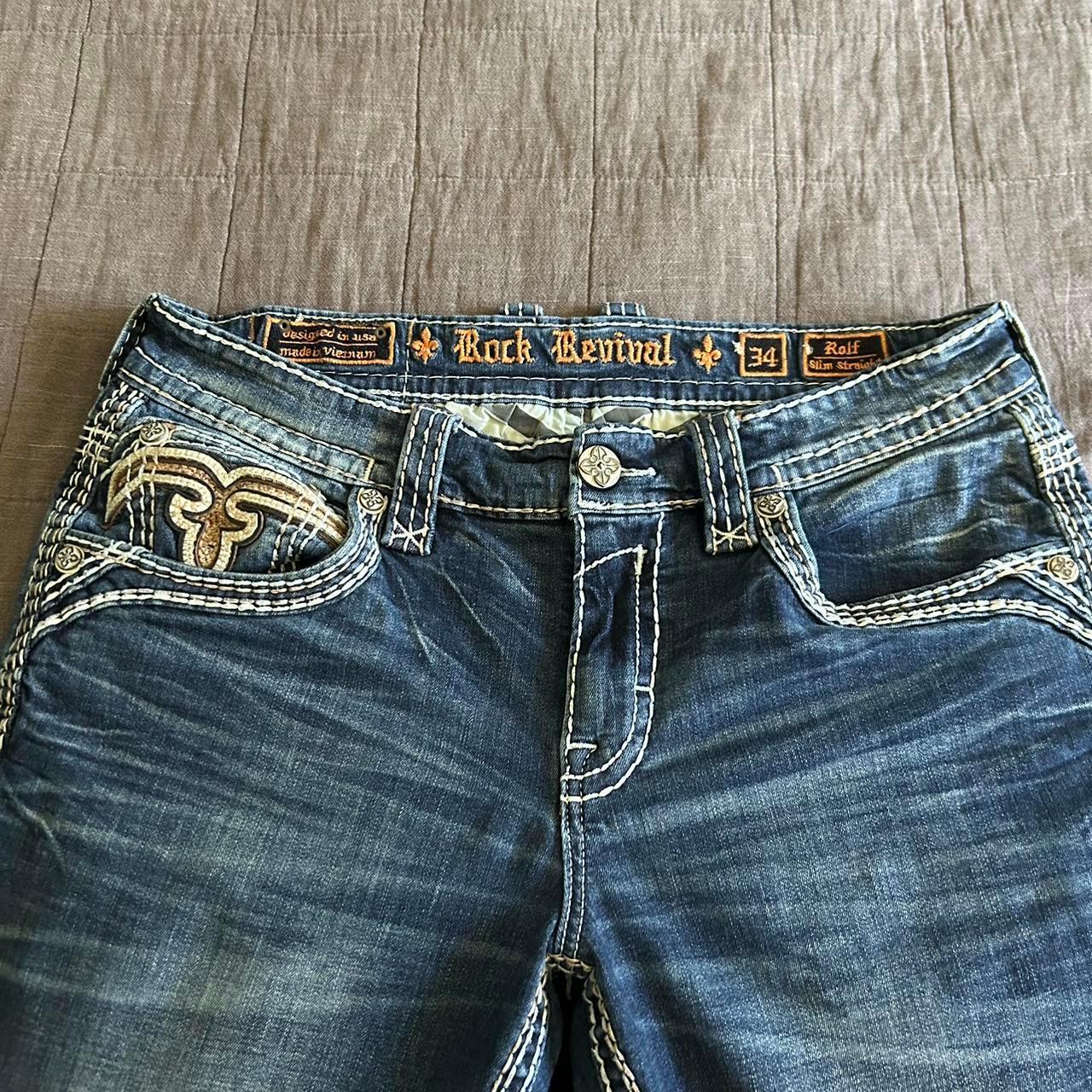 RockRevival Men's Navy Jeans Men’s Rock Revivals... - Depop