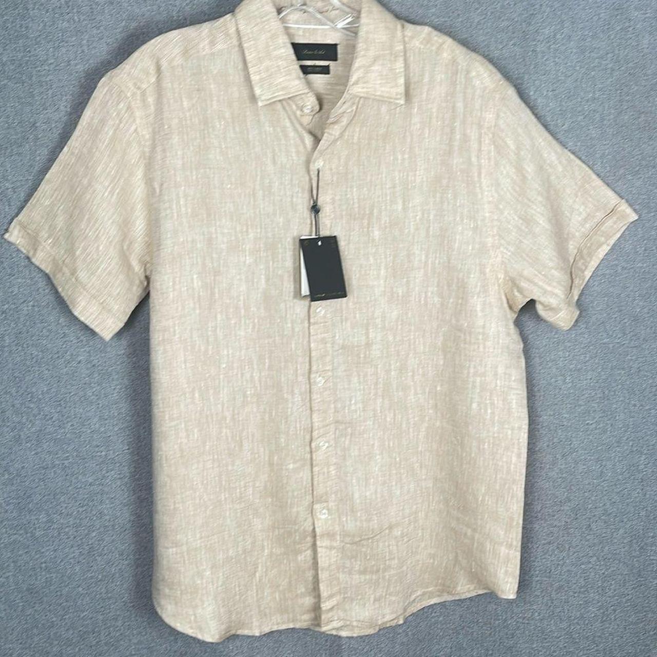 Porter & Ash Men's Medium 100% Linen Beige Short... - Depop