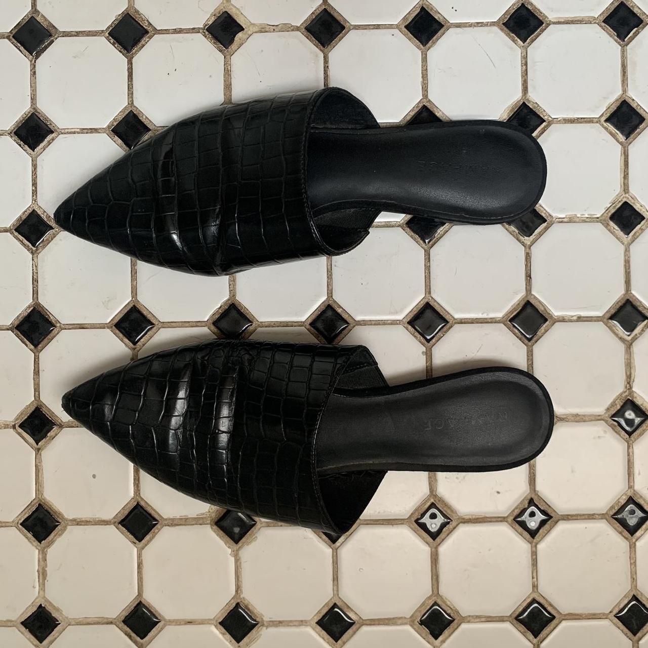 Black Rampage faux pointed crocodile mules. Women’s... - Depop