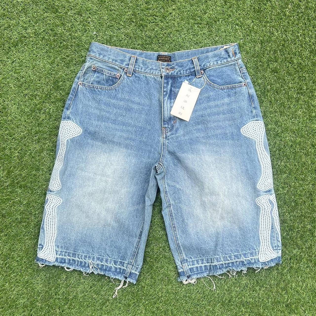 KAPITAL DENIM SKELETON JORTS PLEASE MESSAGE ME... - Depop
