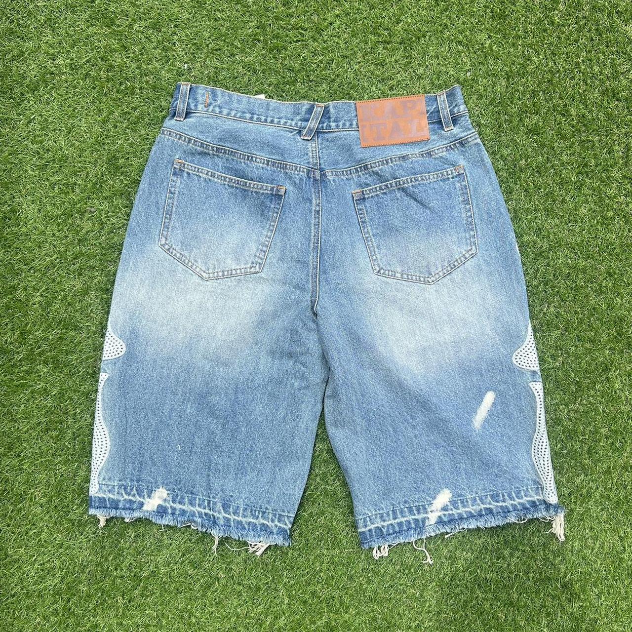 KAPITAL DENIM SKELETON JORTS PLEASE MESSAGE ME... - Depop