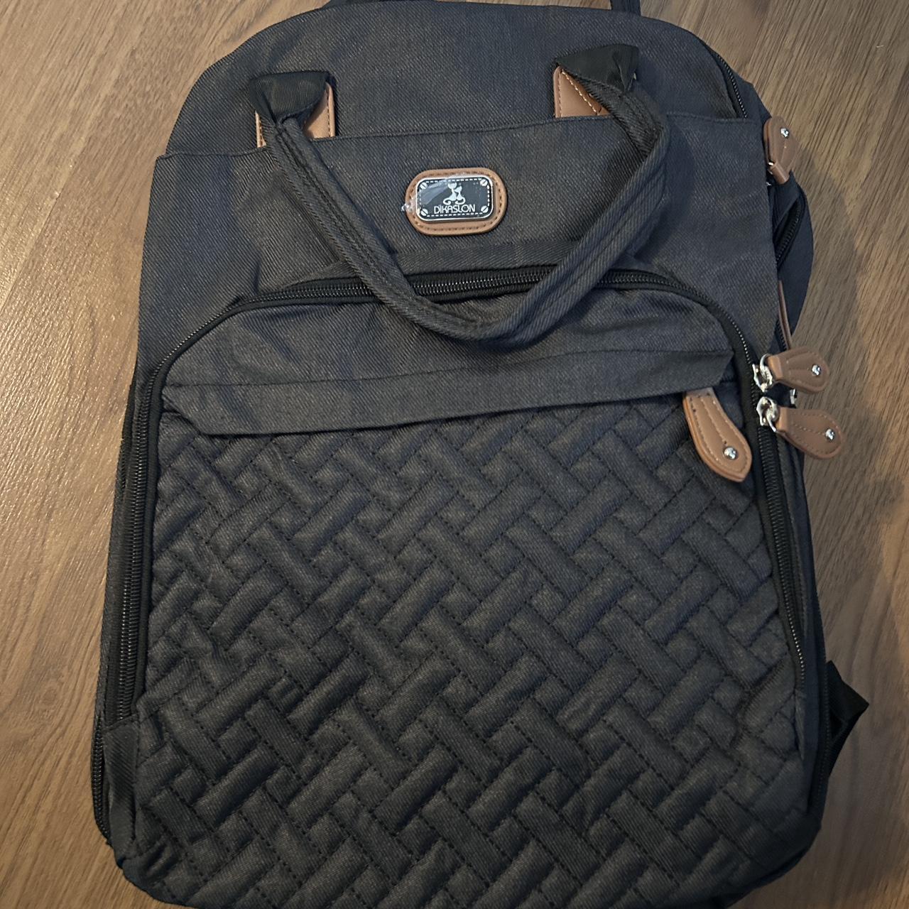 Black baby backpack with multiple compartments,... - Depop