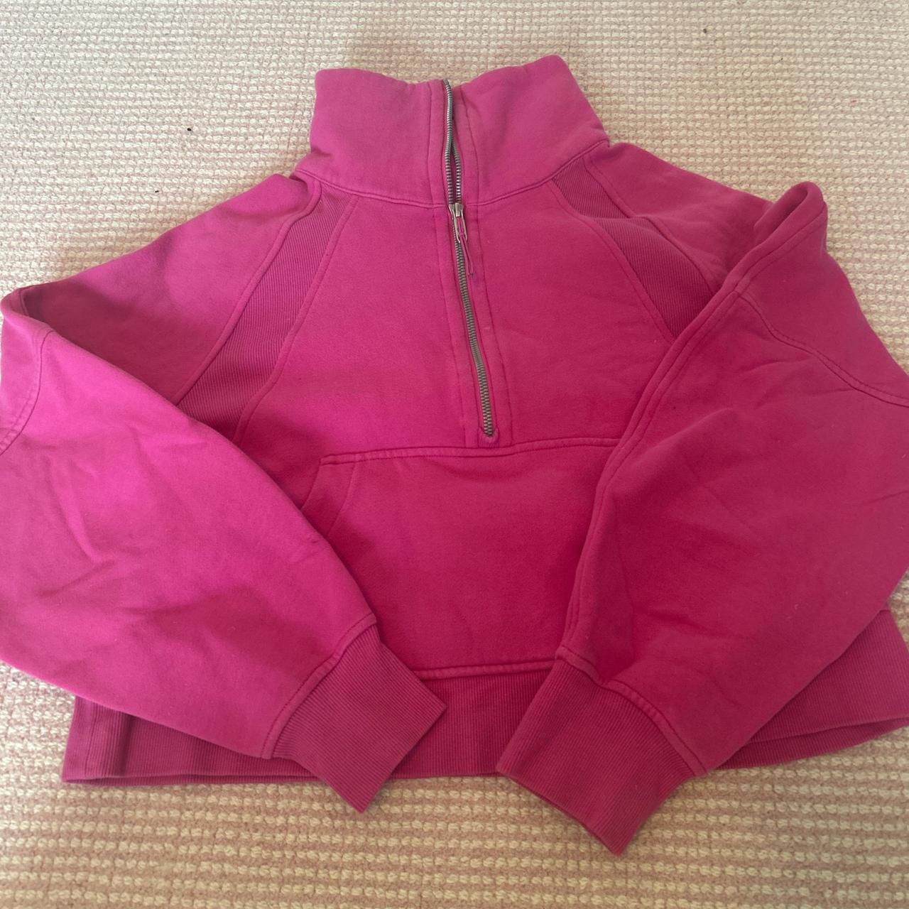 Lululemon sonic pink scuba size xs-s part of zipper... | Depop
