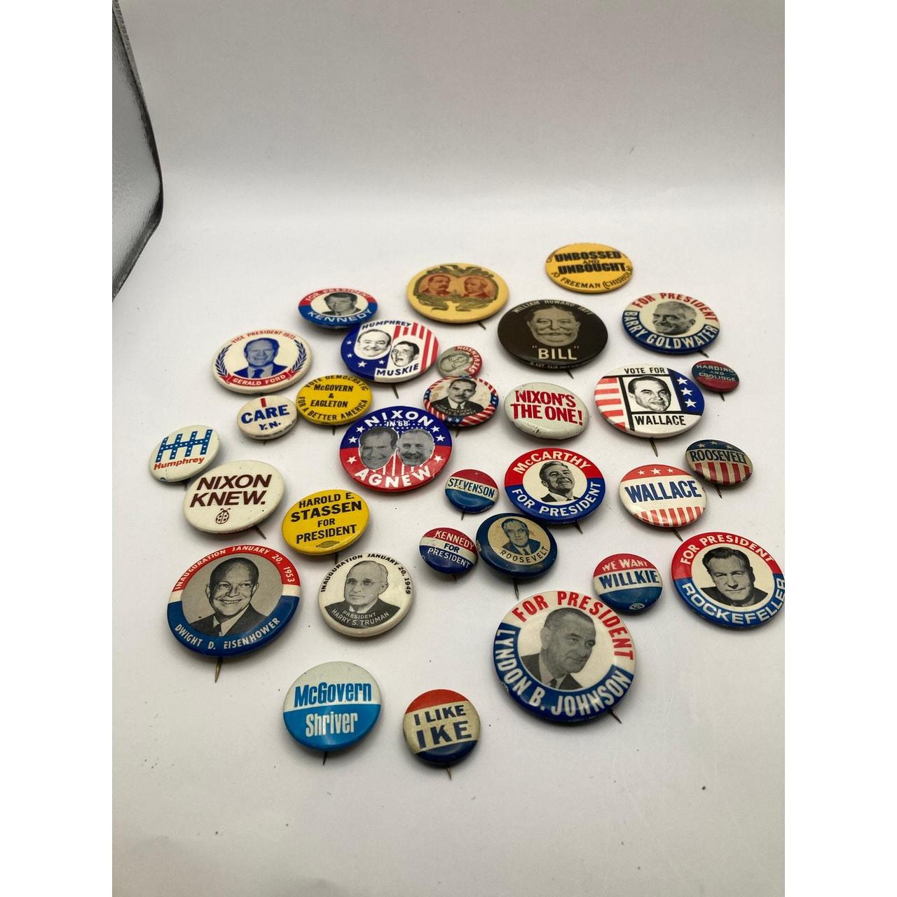 Assorted Vintage Political Presidential Pins Buttons... | Depop
