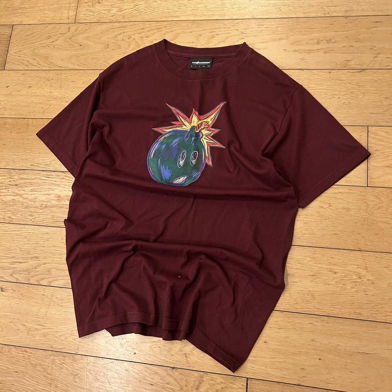 HUNDREDS SKATE TEE, LUSH COLOUR MEDIUM BAGGY FIT -... - Depop