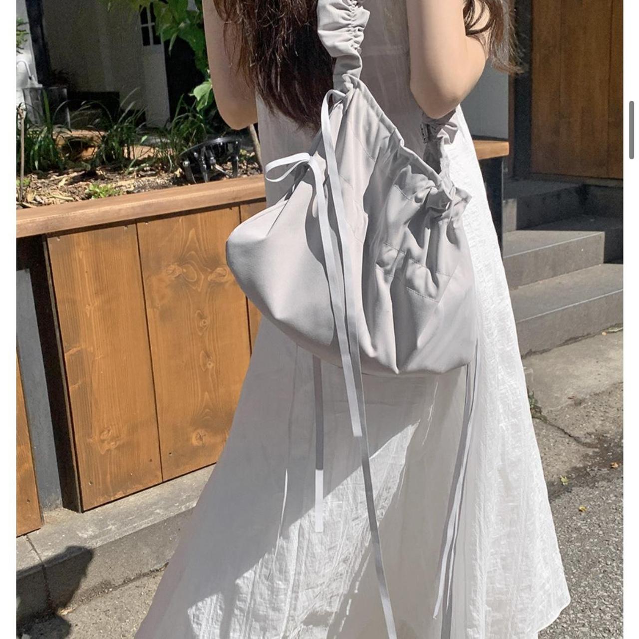 Grey Ribbon Bow String Cross Body Bag 🎀 From the... - Depop