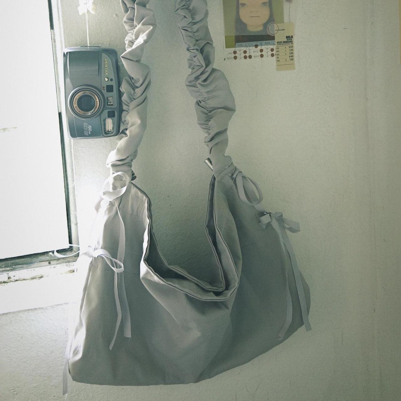 Grey Ribbon Bow String Cross Body Bag 🎀 From the... - Depop