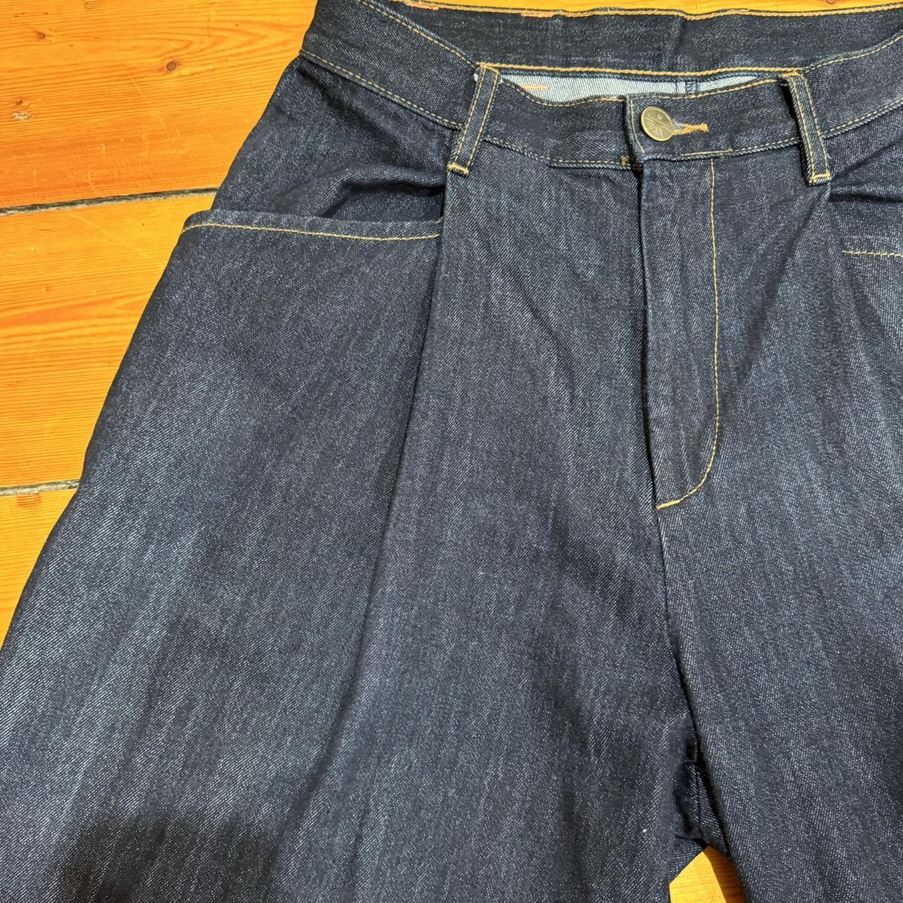 Okio Denim The Huy Dark-Indigo Wash pleated baggy... - Depop