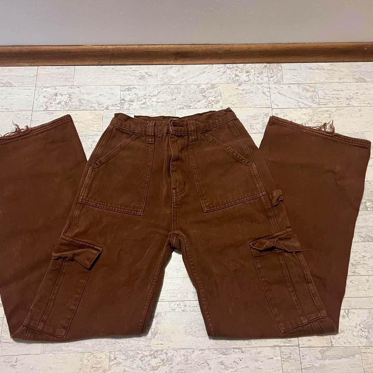 Brown Pac-sun high waisted cargo pants - size 26 | Depop