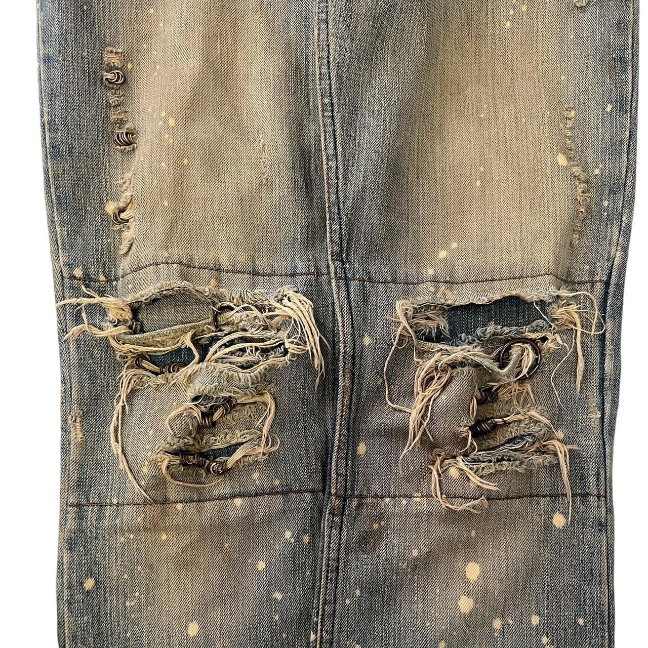 If Six Was Nine Men's Blue and Cream... - Depop