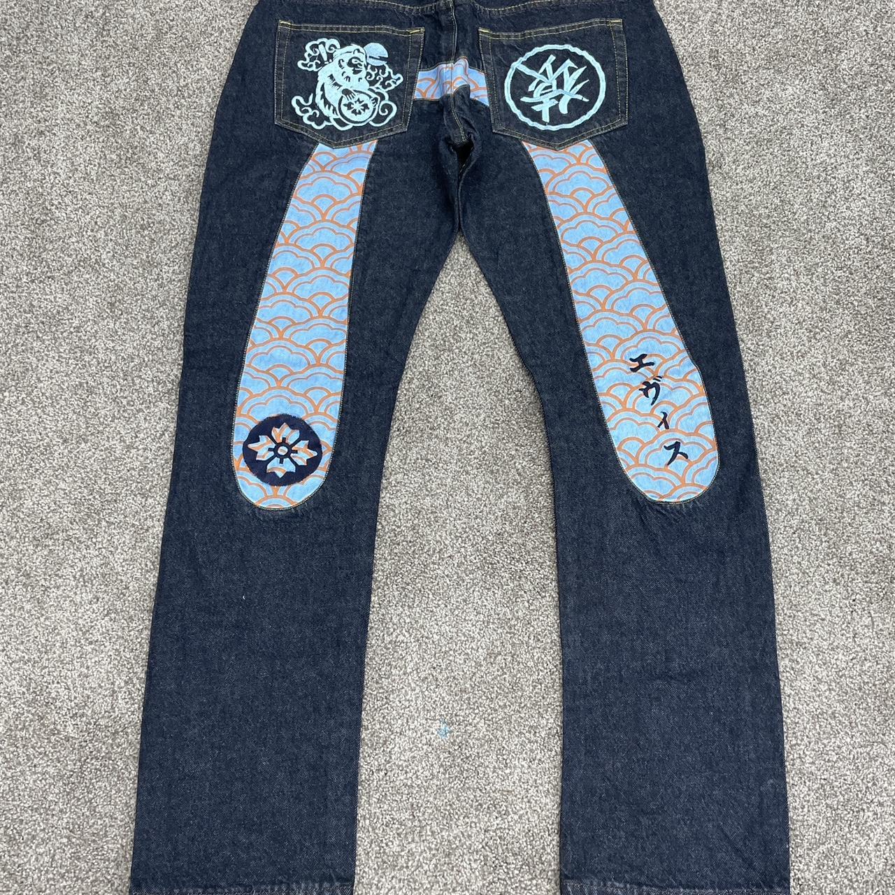 Evisu pants size 34x30 Leg opening 8.5 - Depop