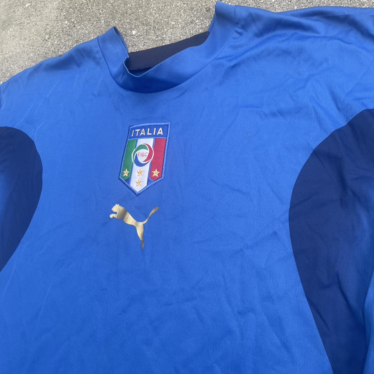 Vintage Puma Italy Soccer Jersey Large All offers... - Depop