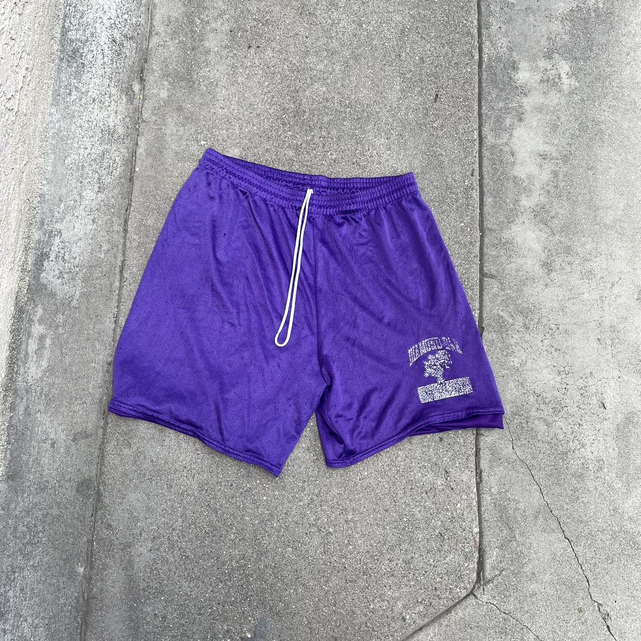 Purple Gym Shorts Large All offers accepted - Depop