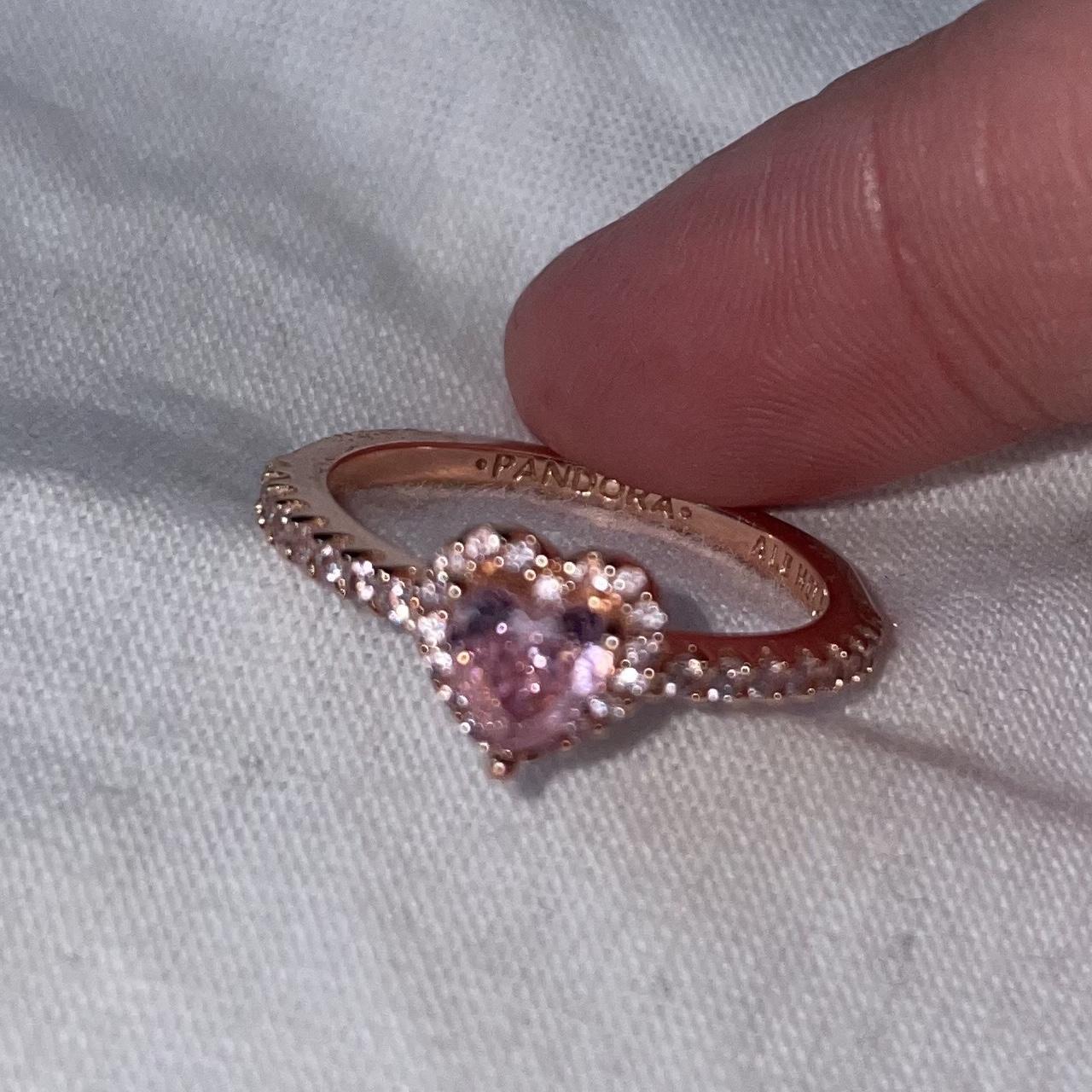 size 56 elevated sparkling heart ring pandora new - Depop