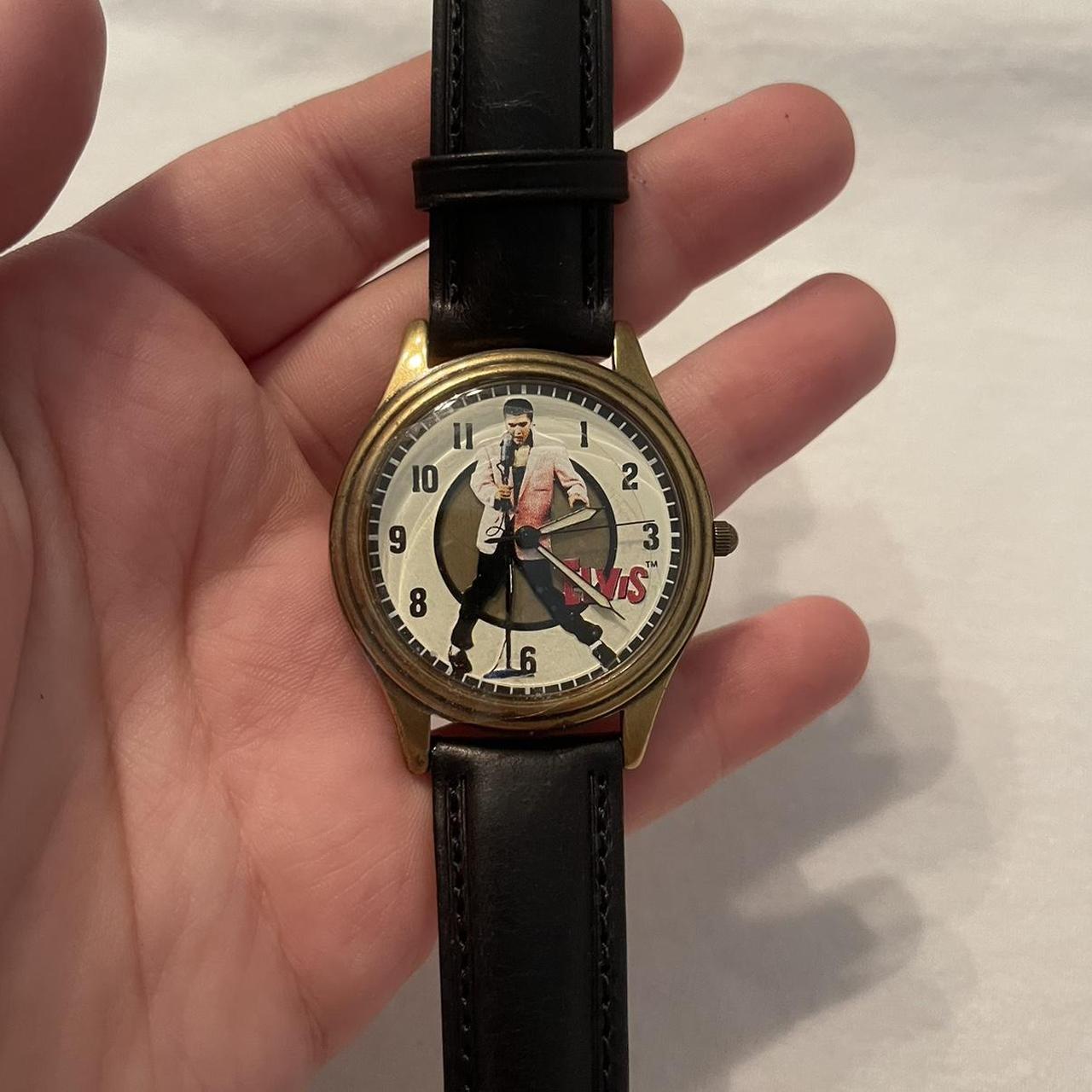 LIMITED EDITION ELVIS WATCH! Black band with a white... - Depop