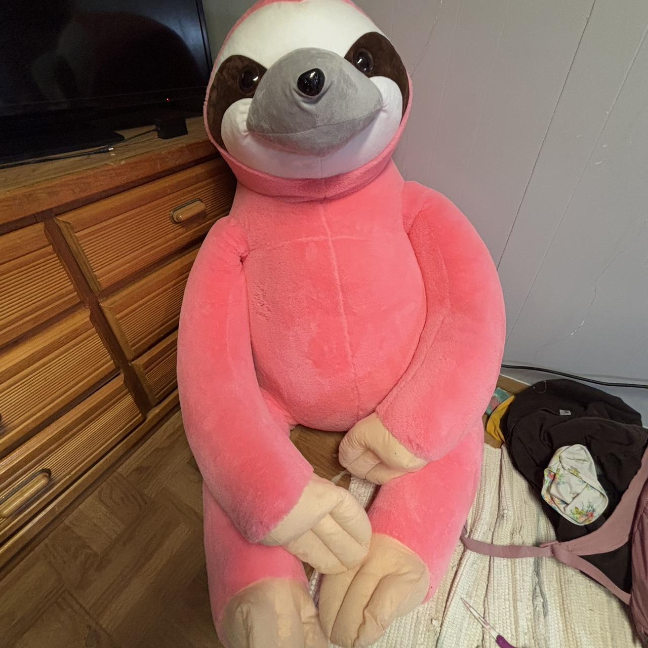 HUGE pink and white sloth animal from... | Depop