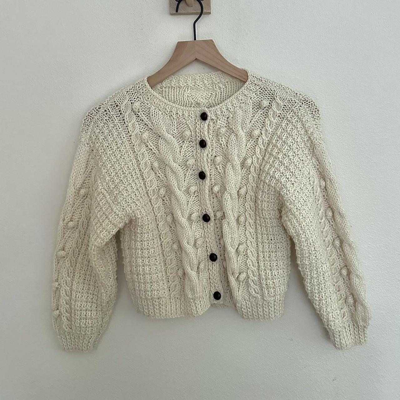 Vintage Cropped Knit Cardigan⭐️ This French vanilla... - Depop