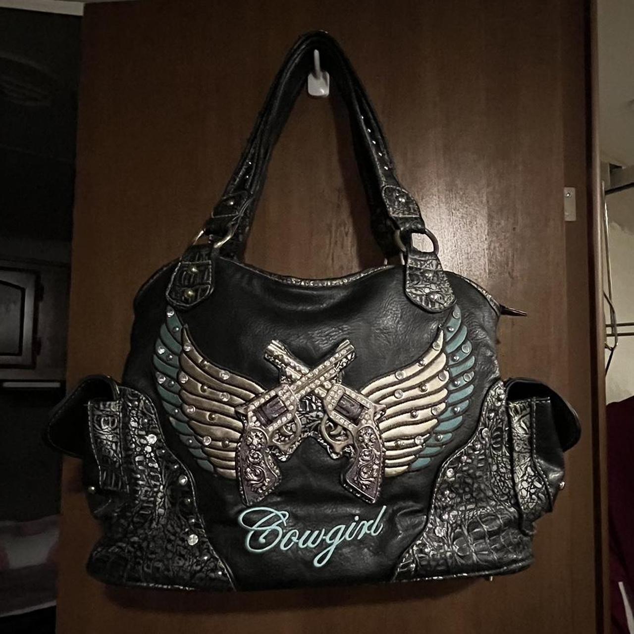 “Cowgirl” trashy y2k rhinestone purse with guns and... - Depop