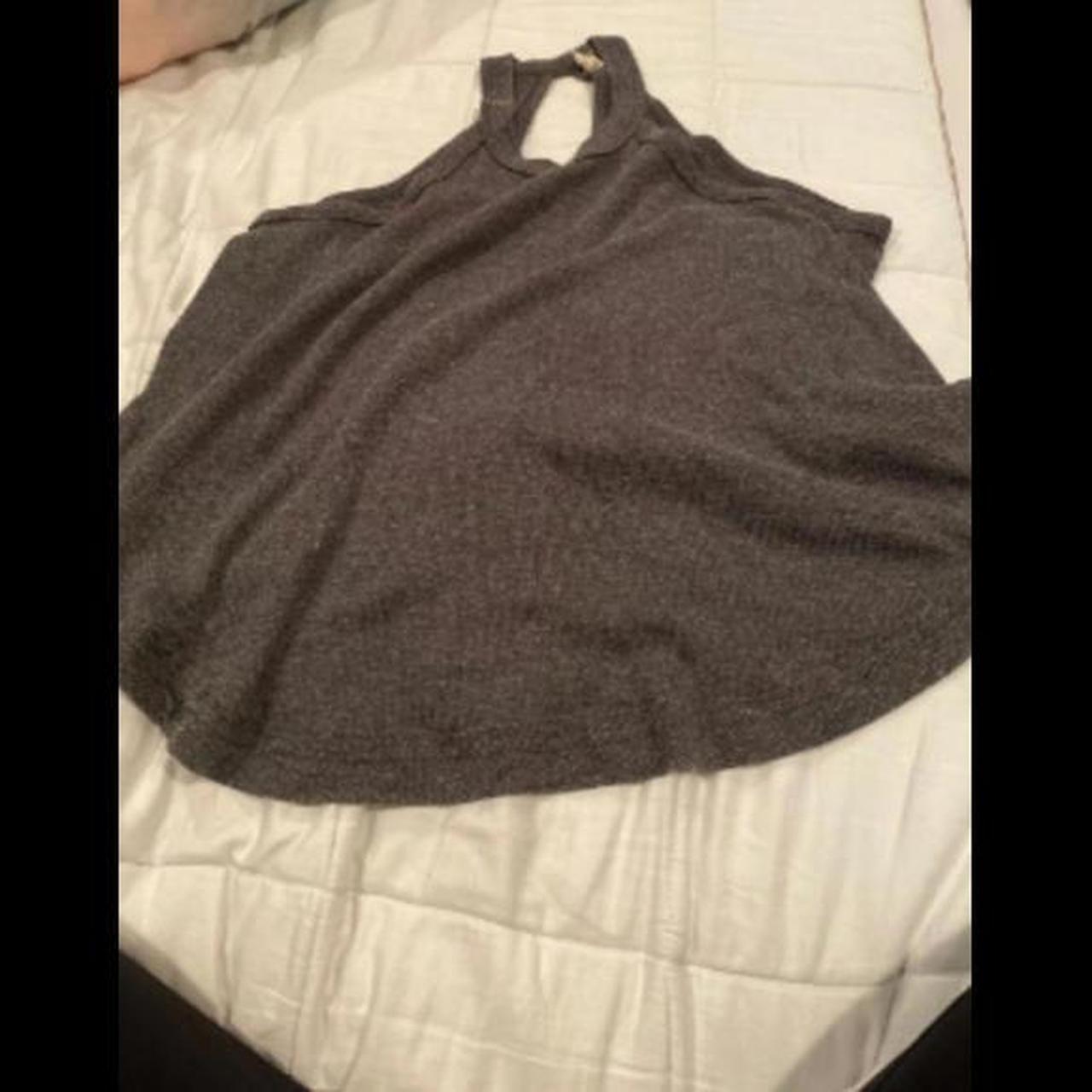 Grey tank with piling (see photos) - keyhole back,... - Depop