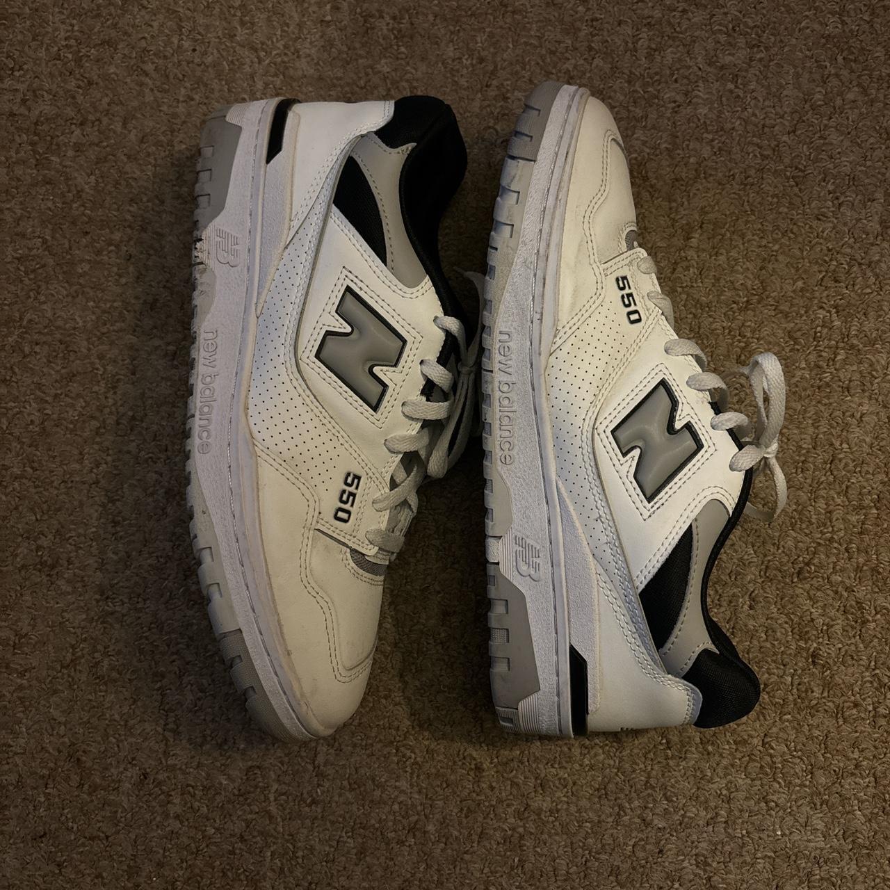 New Balance 550 trainers in white and black - Depop