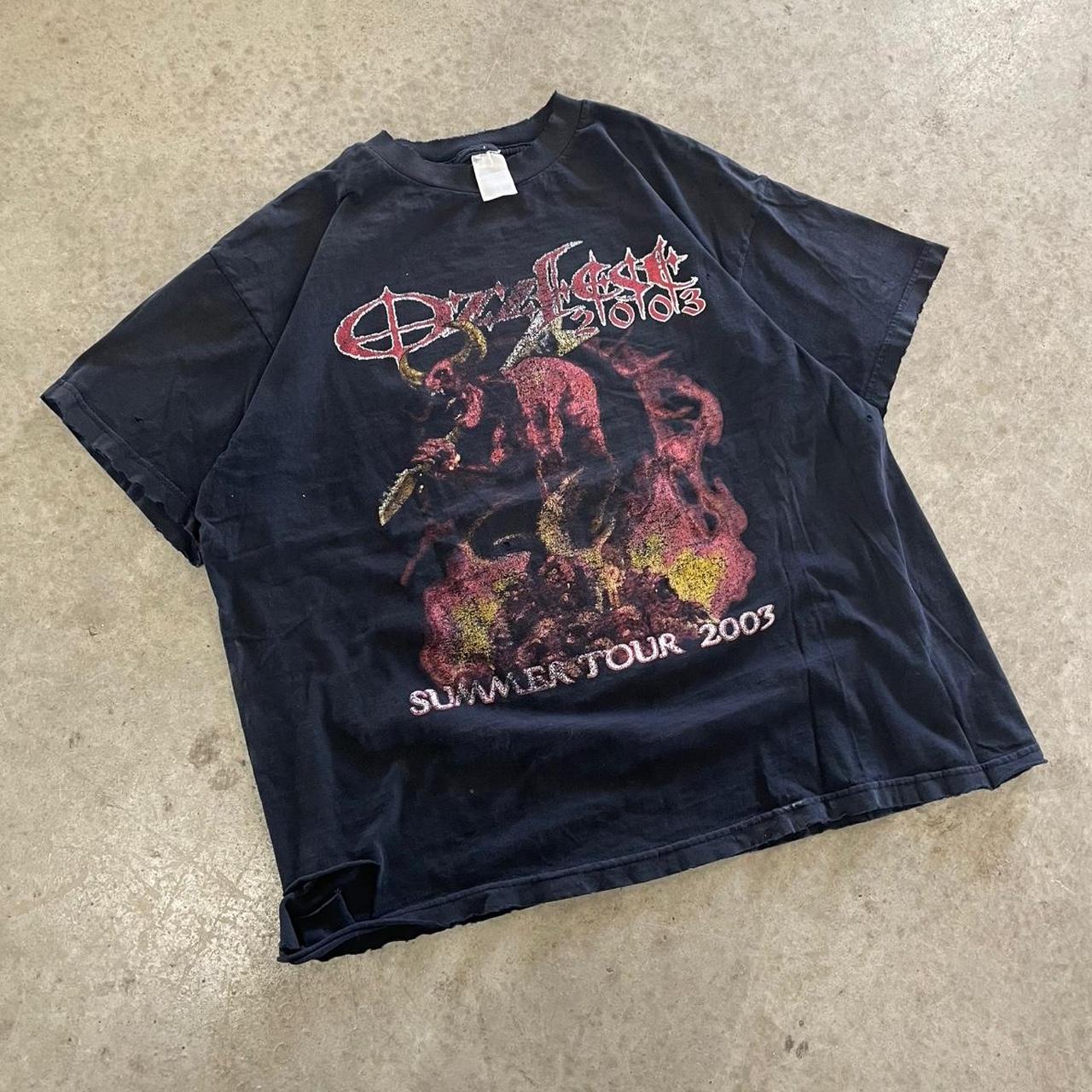 CRAZY Vintage Thrashed Faded 2003 0zzfest Band... | Depop