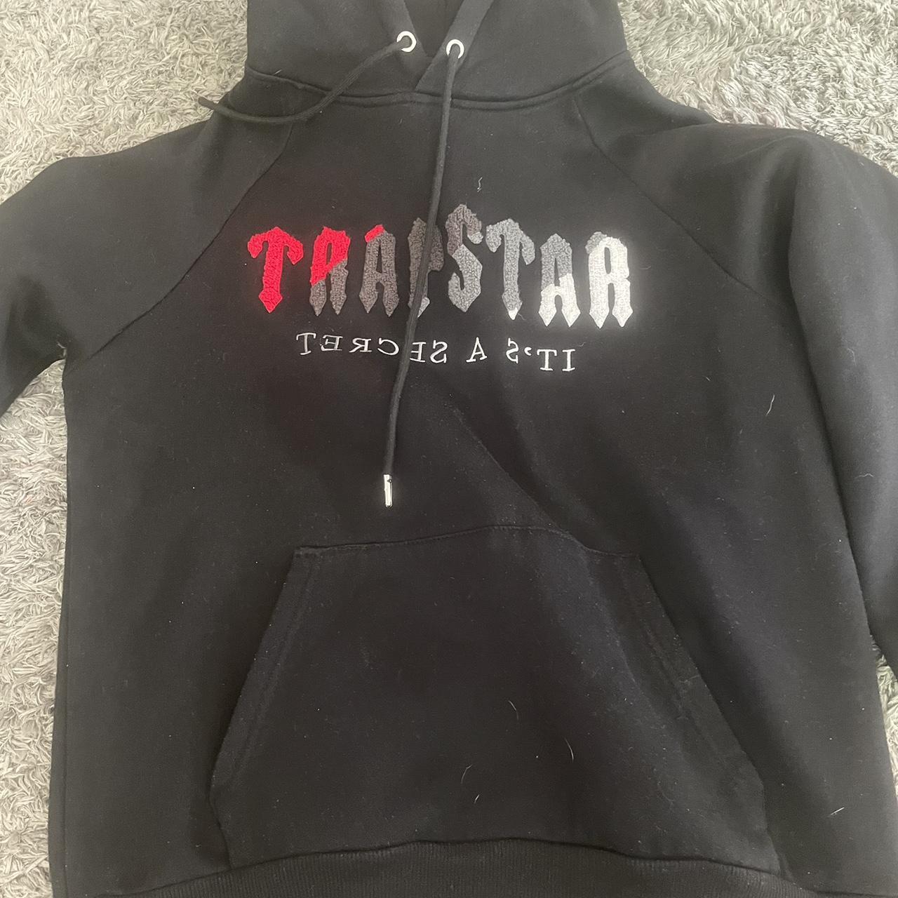 Trapstar black and red hoodie - Depop