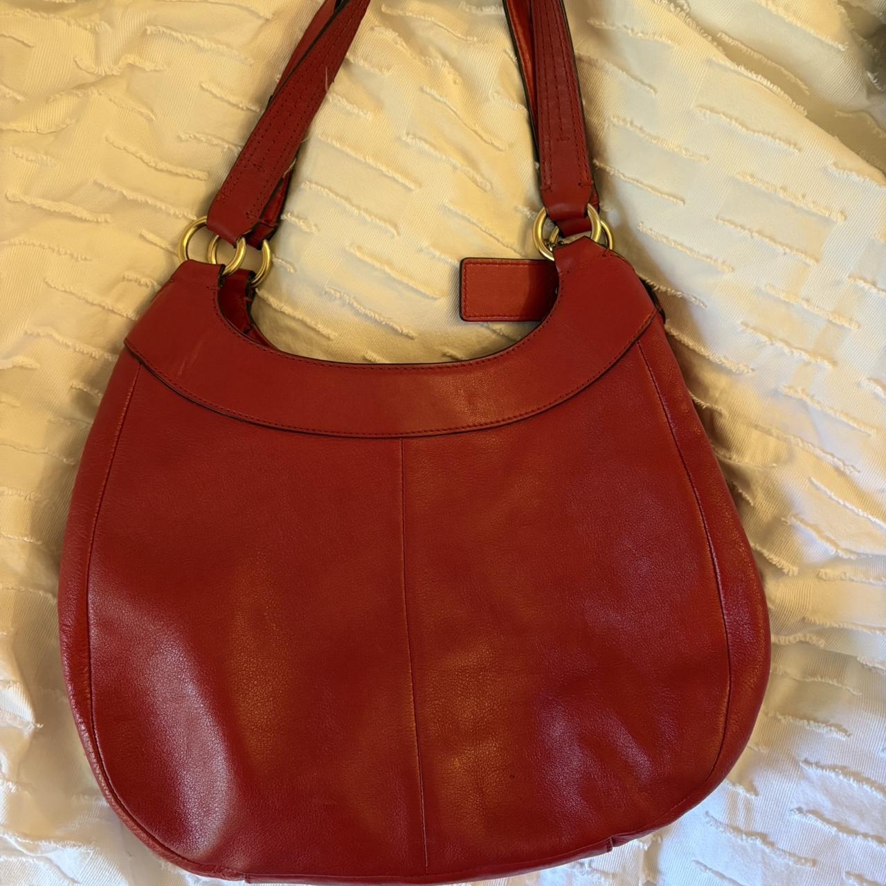 Vintage Coach bag - red shoulder bag -small... - Depop