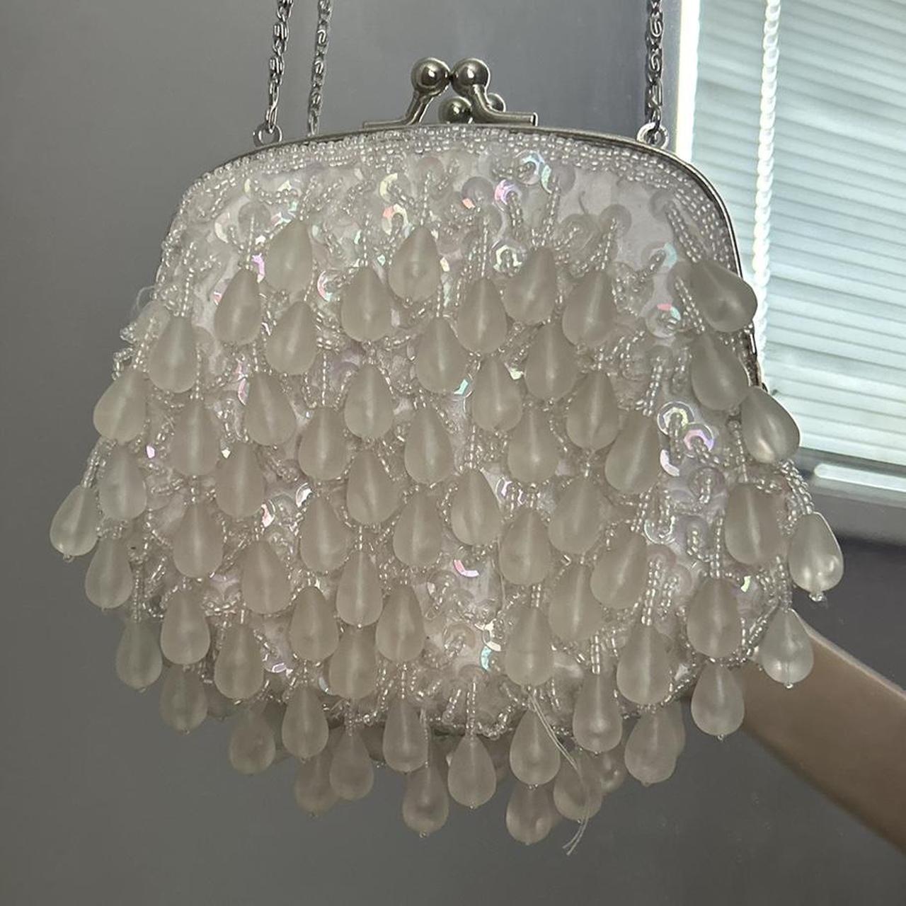 cem vintage evening white cross body purse with... - Depop