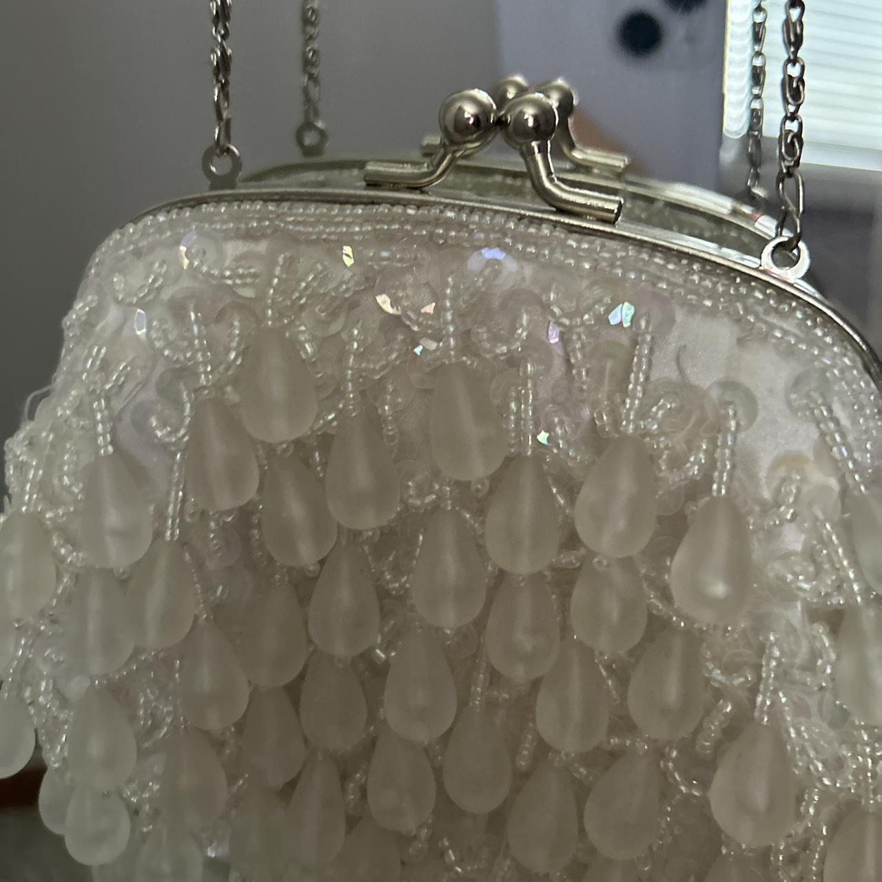 cem vintage evening white cross body purse with... - Depop