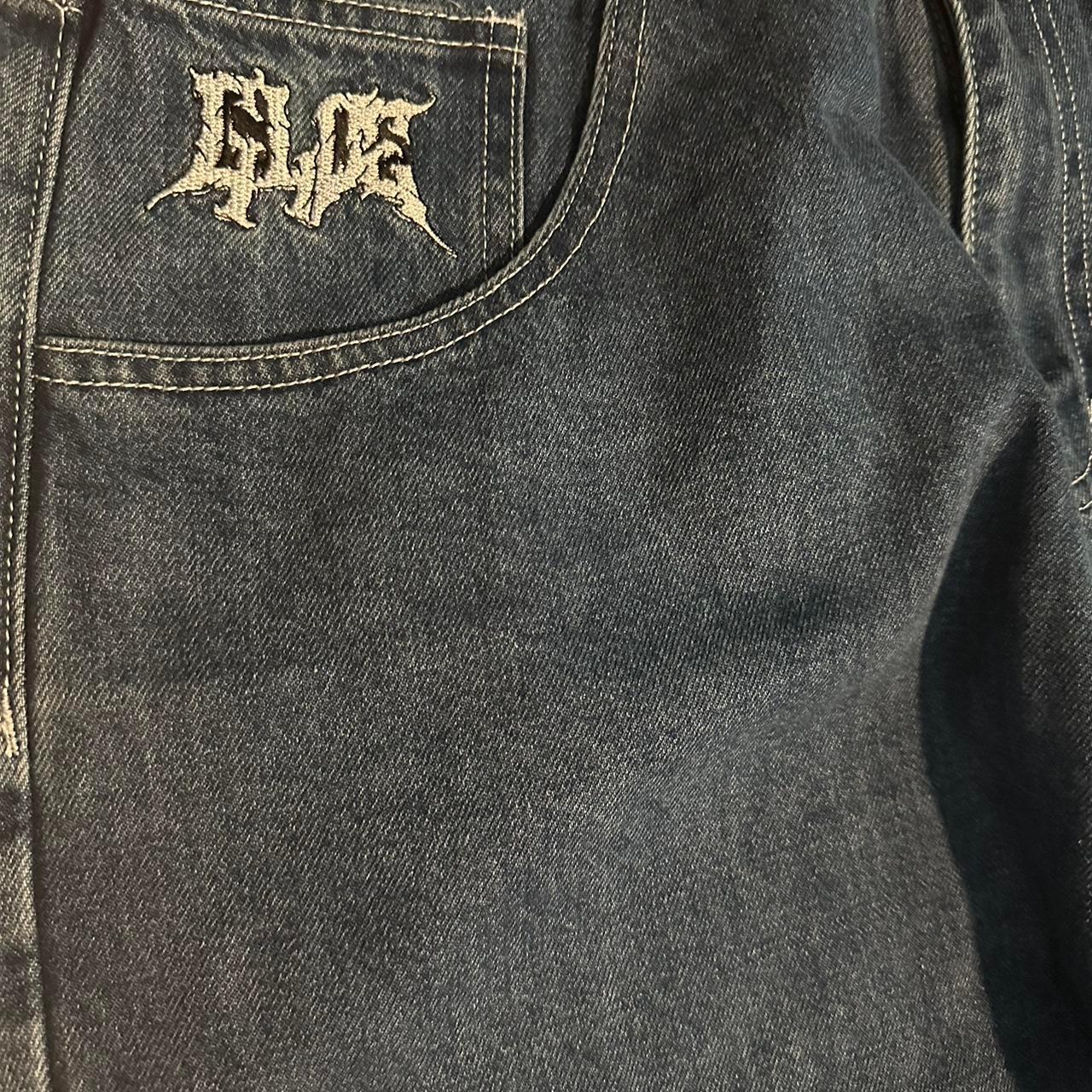 JNCO Men's Blue Jeans Gloe x Angel Cutlass jeans... - Depop