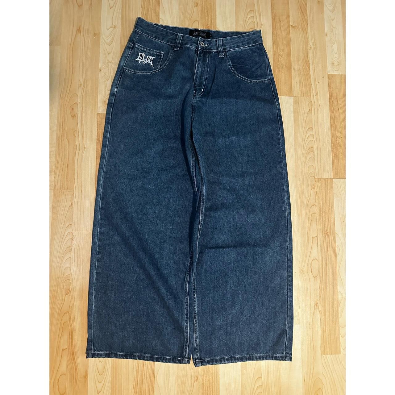 JNCO Men's Blue Jeans Gloe x Angel Cutlass jeans... - Depop