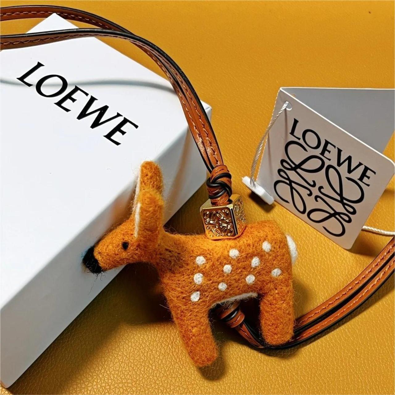 loewe deer charm felt and calfskin - Depop