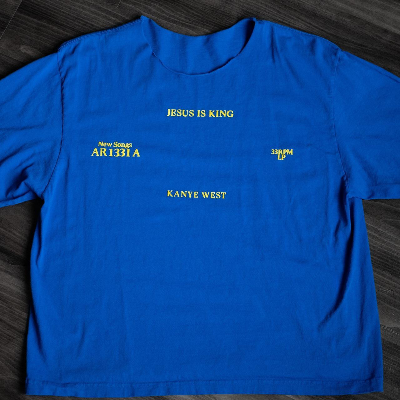 Blue Kanye West Jesus is King tour tee... | Depop
