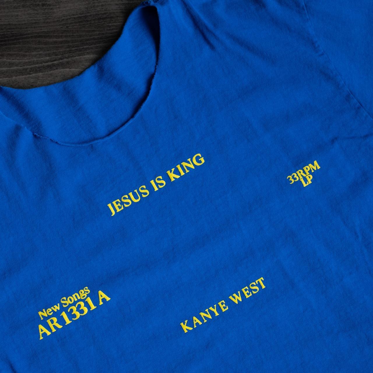 Blue Kanye West Jesus is King tour tee... | Depop