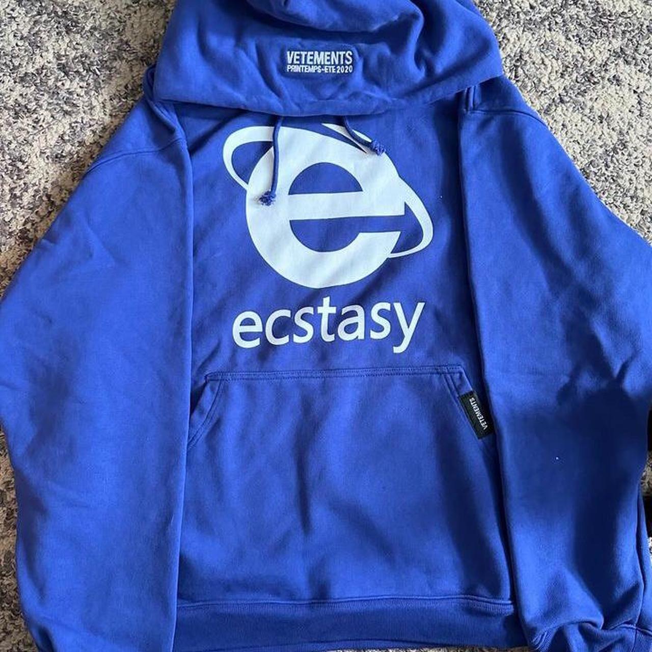 VETEMENTS Ecstasy Hoodie size XS Fits Oversized Like... - Depop