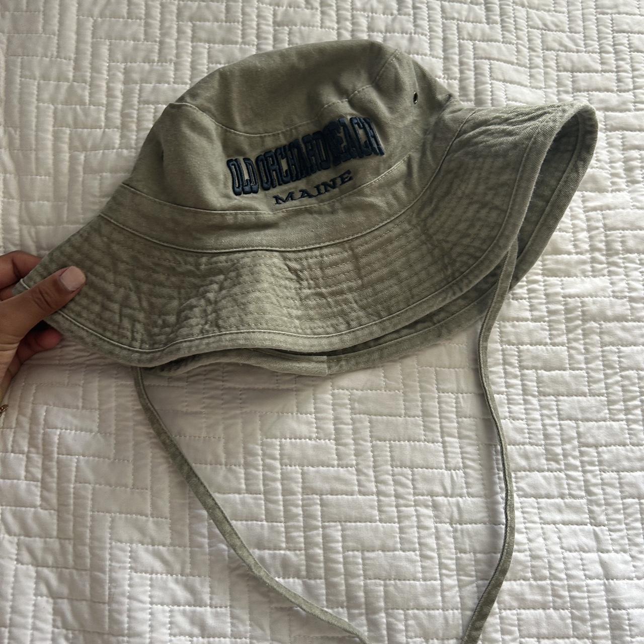 old orchard beach sage bucket hat with strings... - Depop