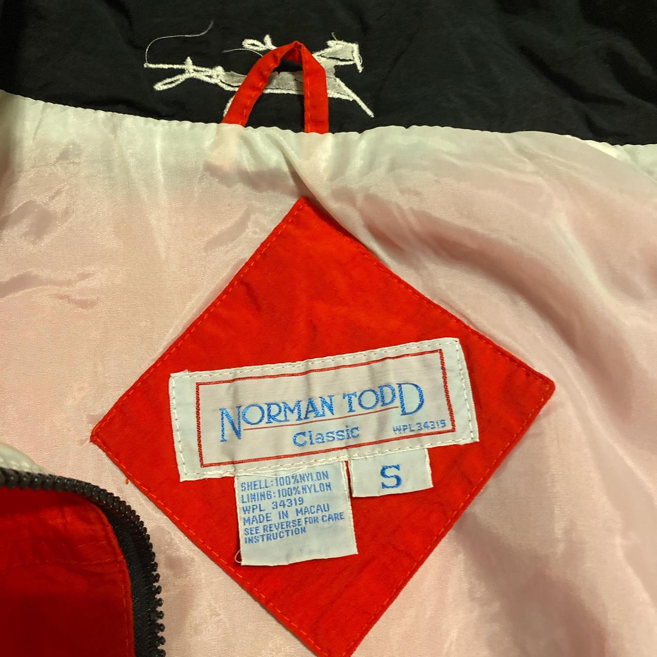 Norman Todd Vintage color block 80s bomber jacket... | Depop