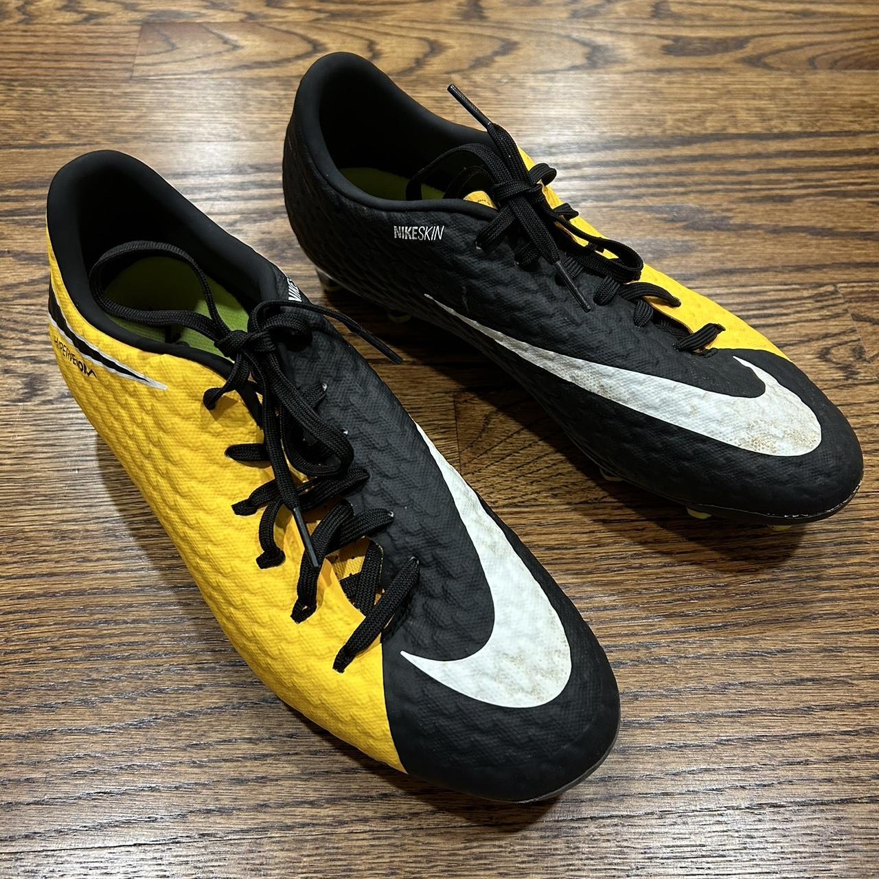 Nike Hypervenom yellow & black soccer cleats Nike... - Depop