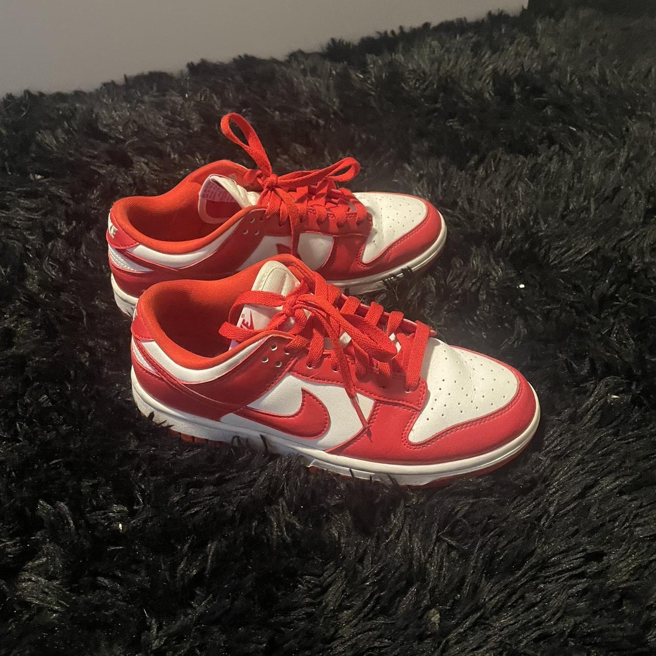Red Nike Dunks - Depop
