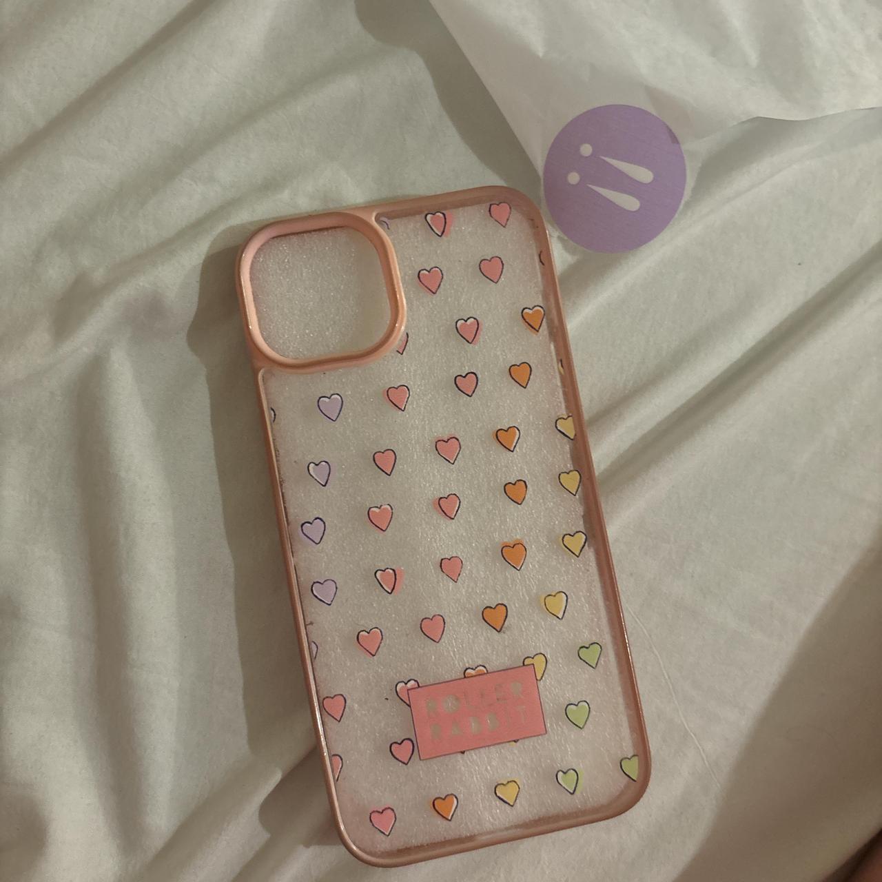 Roller rabbit rainbow hear phone case... - Depop