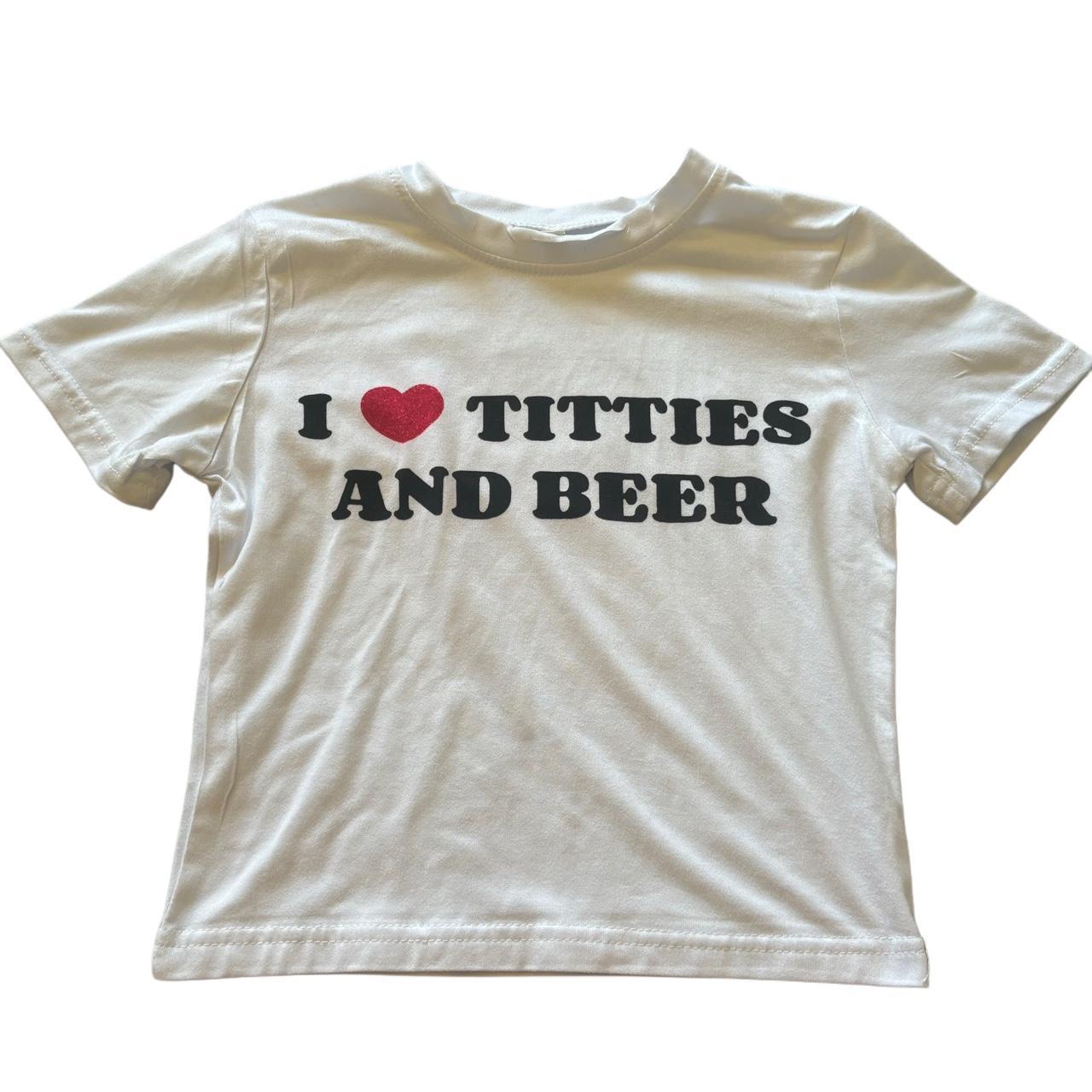 “i heart ti**ies and beer” crop top #dollskill #y2k... - Depop