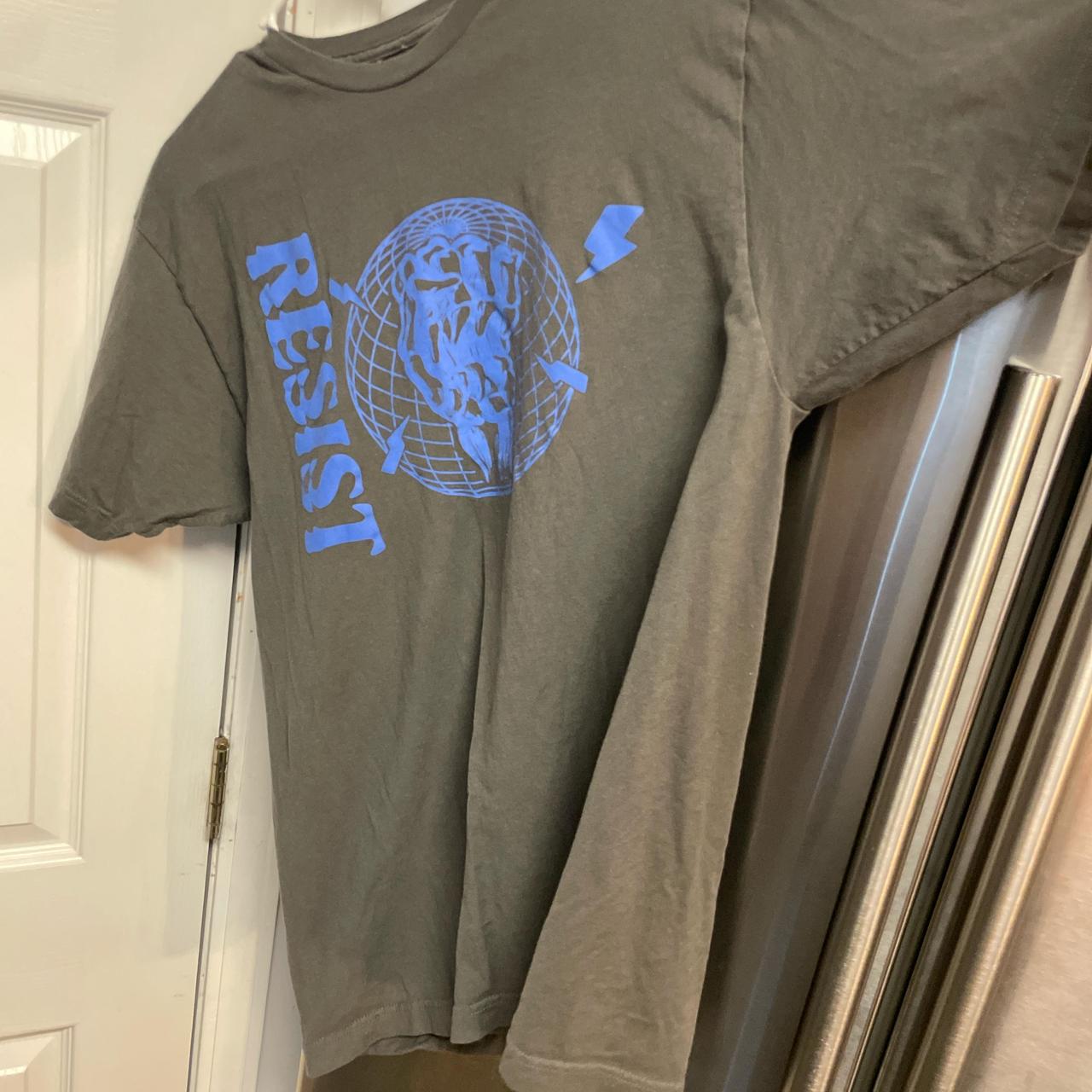 RESIST Empyre grey and blue shirt Large shirt I’m... - Depop