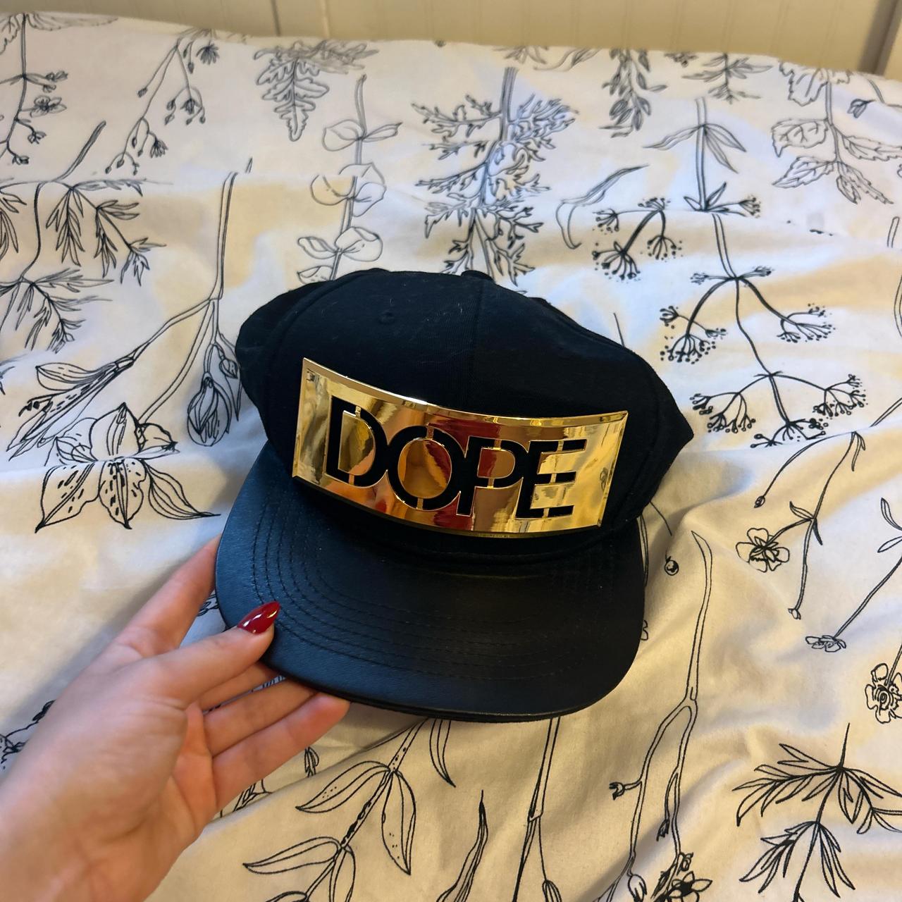 Black and gold Dope snapback cap #streetwear #hat | Depop
