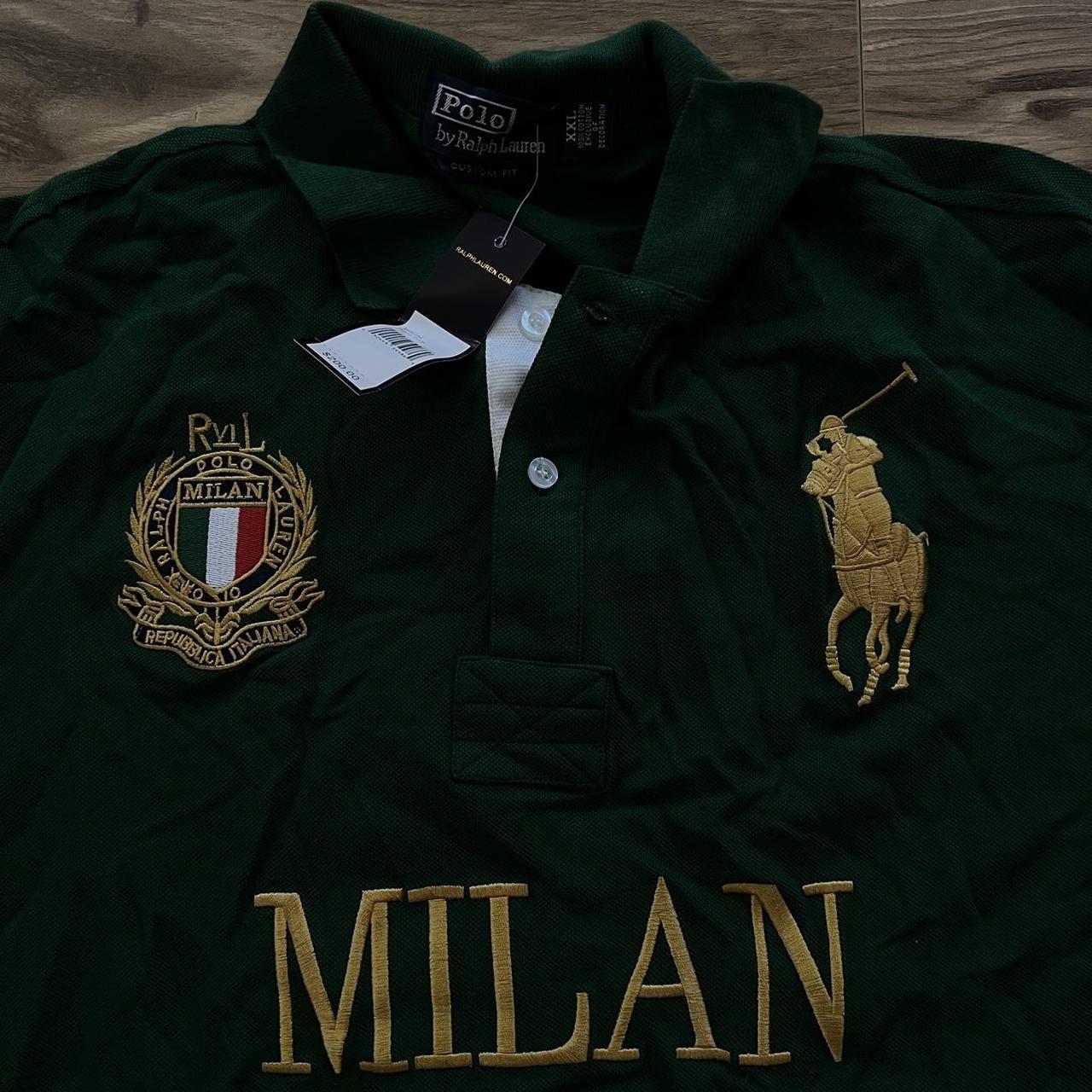 Polo Ralph Lauren green and gold Milan polo... - Depop