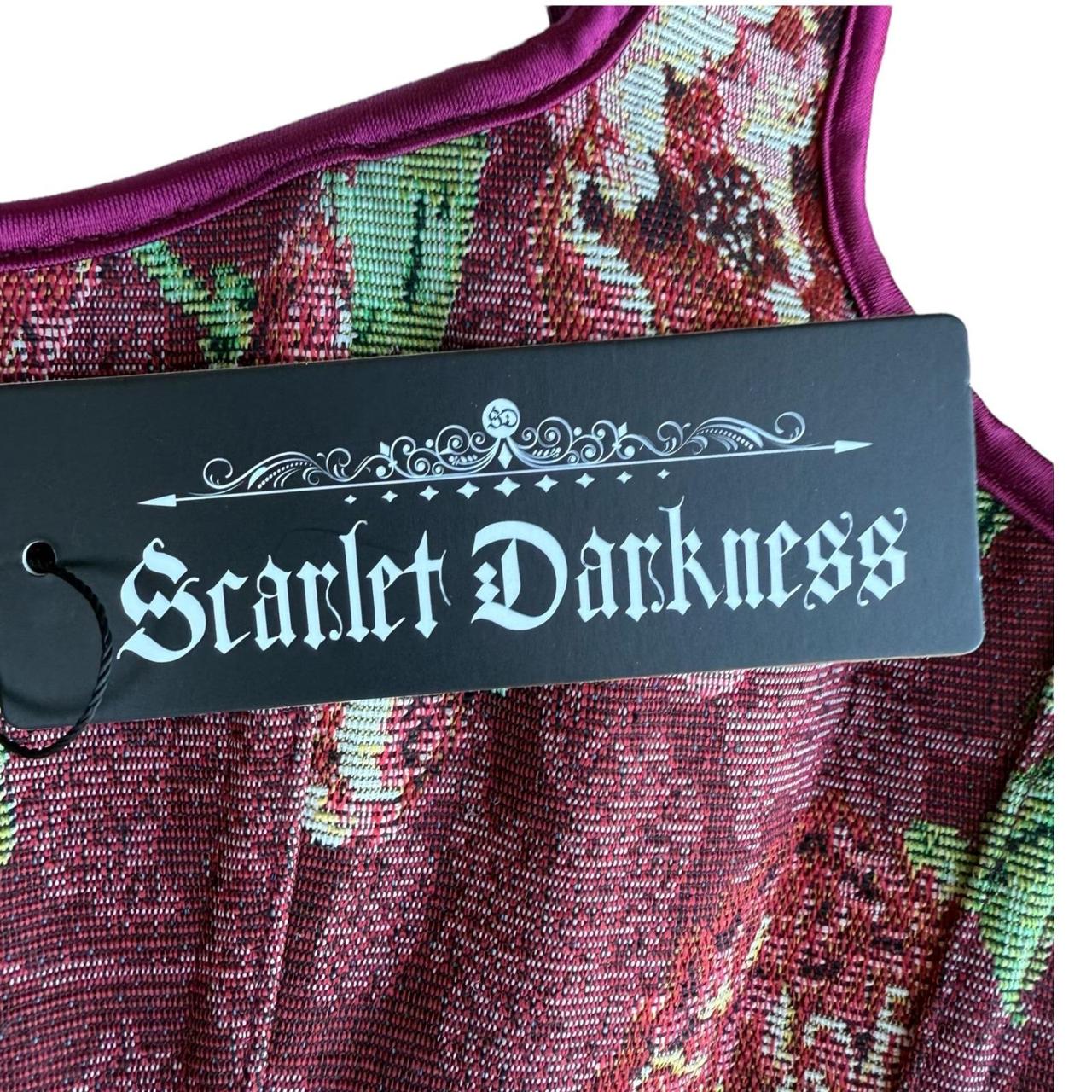 Scarlet Darkness Floral Lace Up Corset Top... | Depop