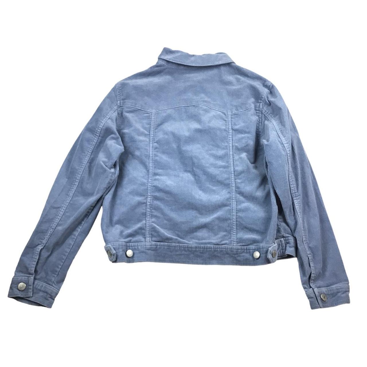 Vintage baby blue button up corduroy jacket. Womens... - Depop