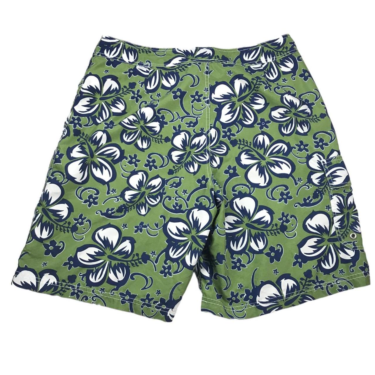 Vintage 90's Sideout skate surf brand floral green... - Depop